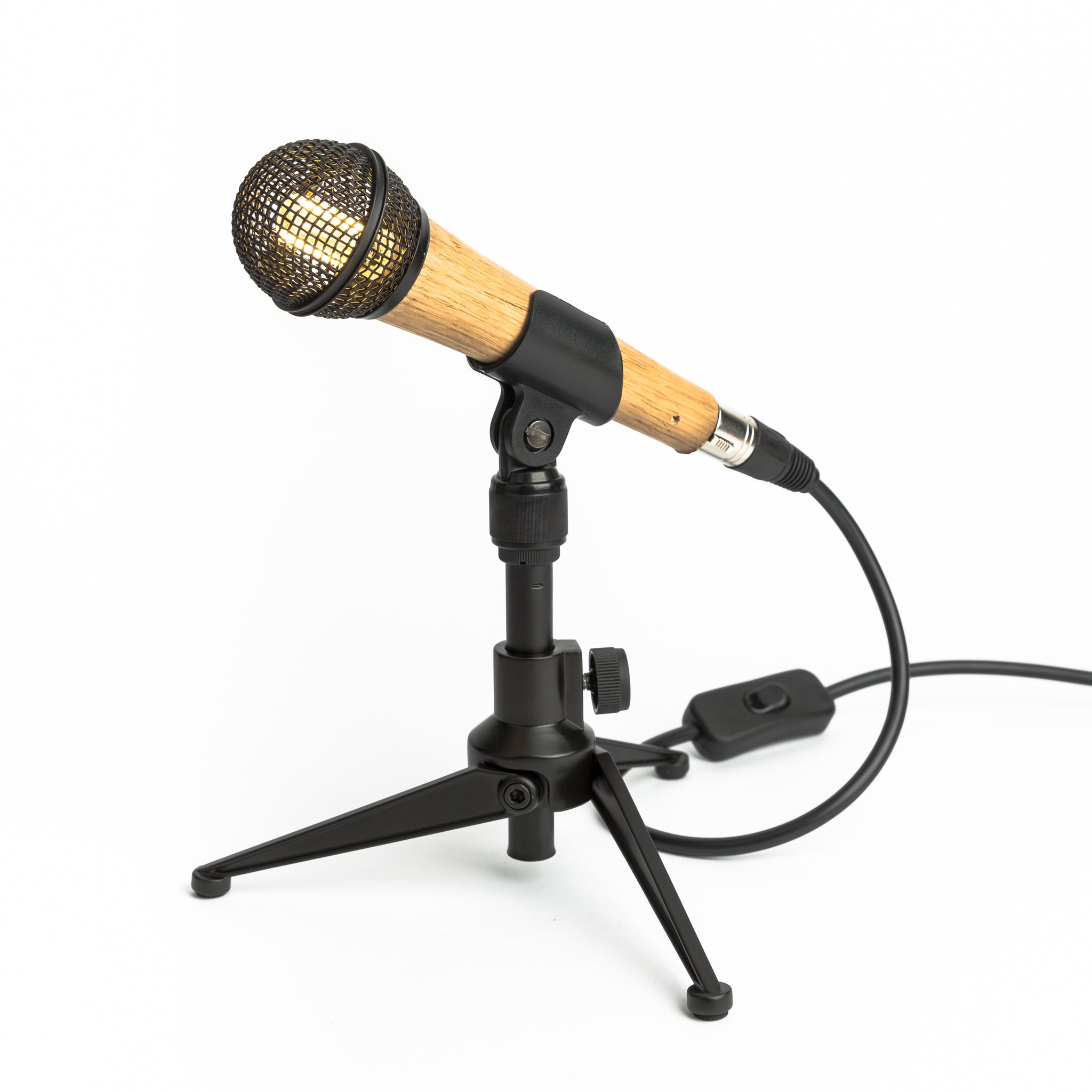 Wooden Microphone Desk Lamp - Black – Microphone Mania